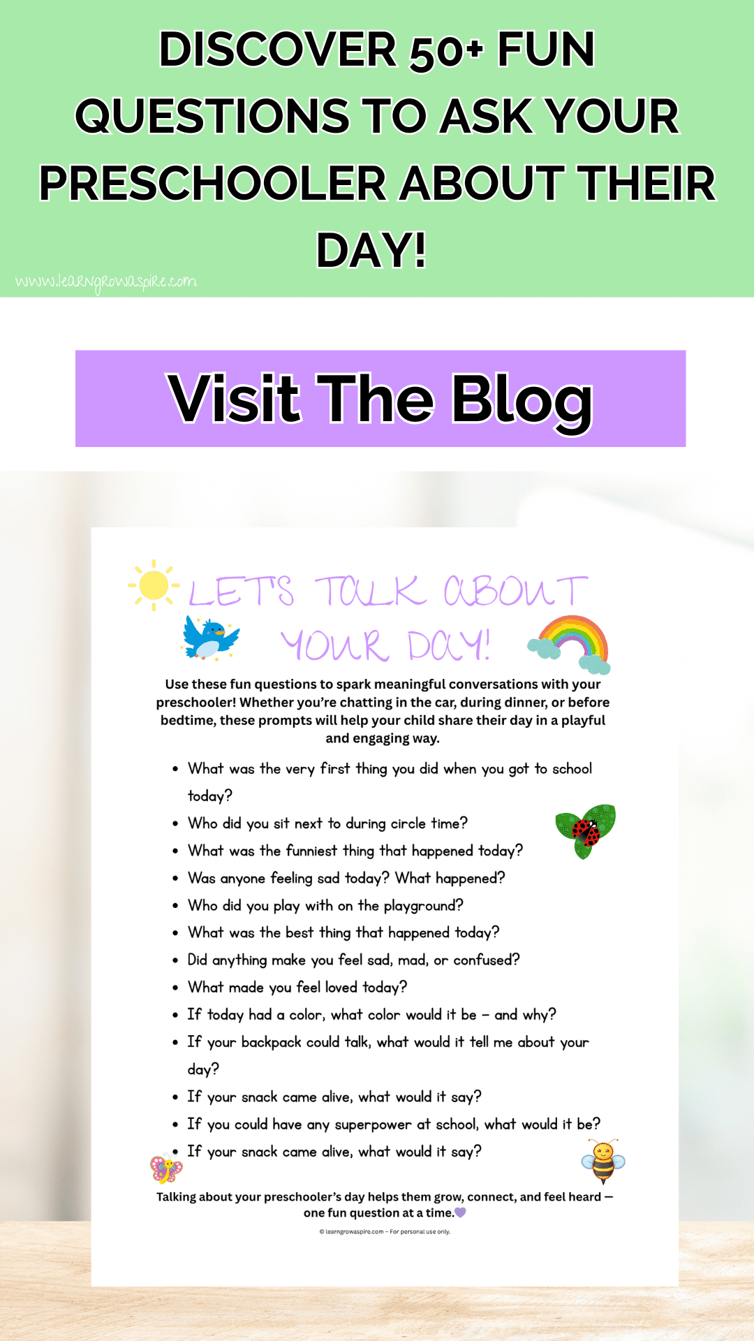 Fun Questions to Ask Your Preschooler About Their Day | Learn Grow Aspire