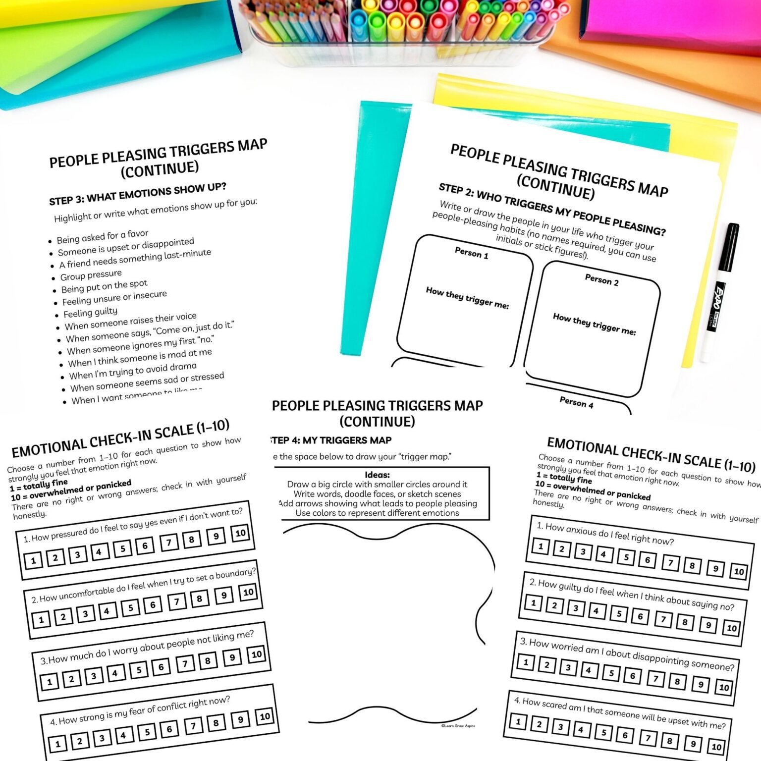 People Pleasing Worksheets For Teens | Learn Grow Aspire