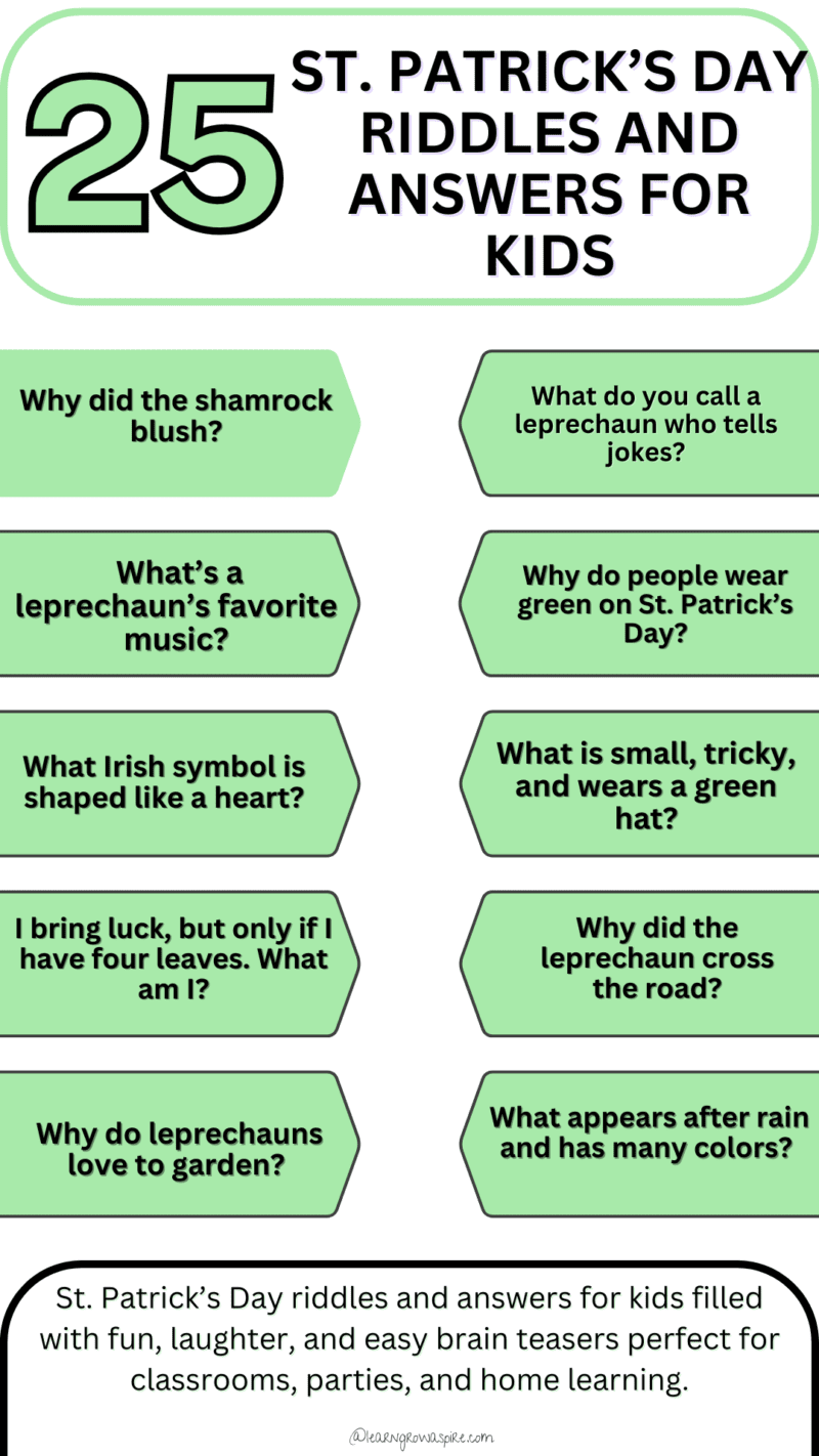 St. Patrick’s Day Riddles And Answers For Kids | Learn Grow Aspire