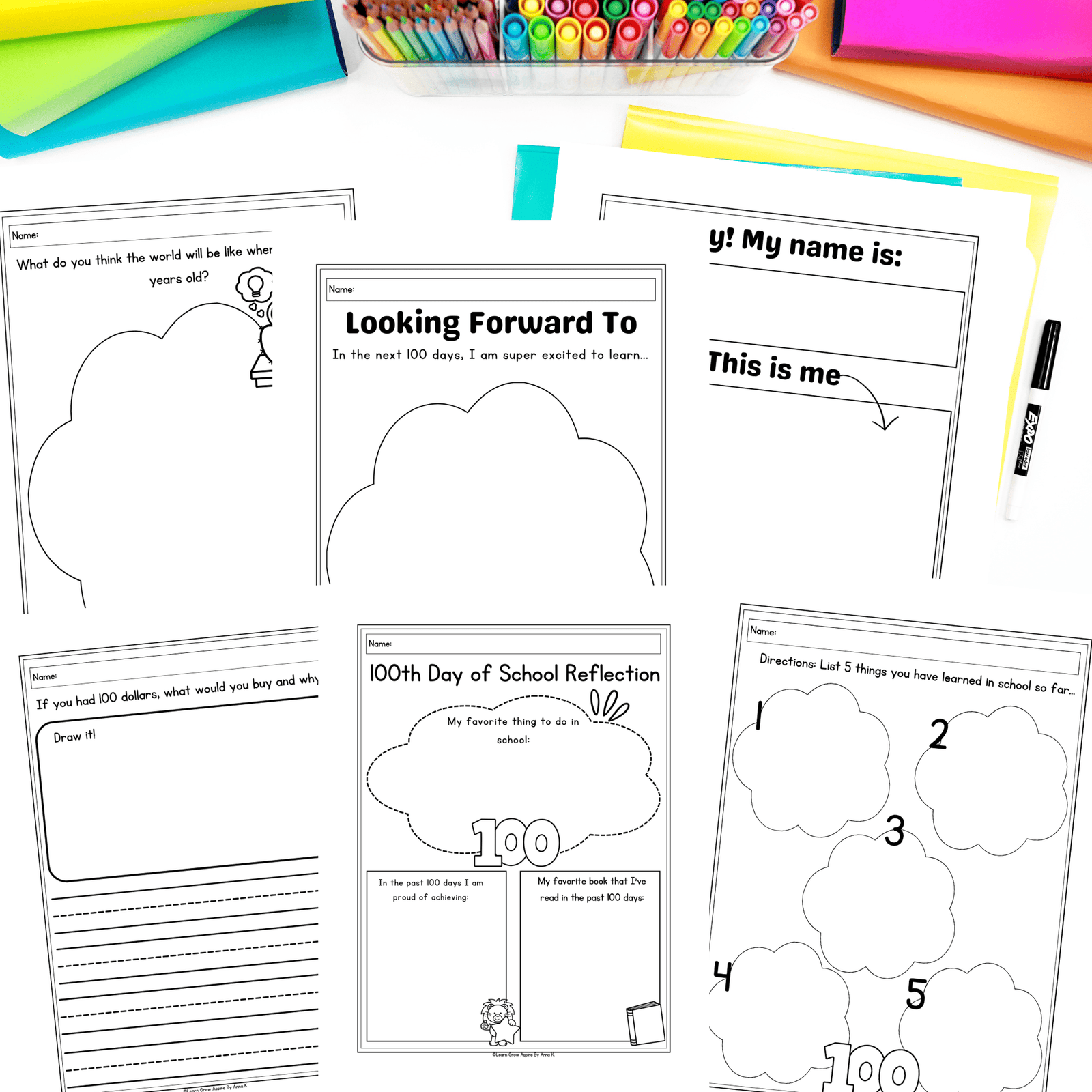 100 Days Of School Activities For 2nd & 3rd Grades | Learn Grow Aspire