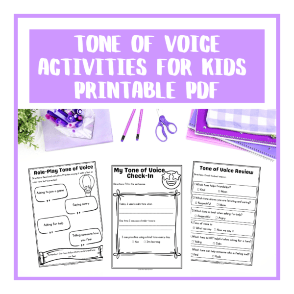 Tone Of Voice Activities For Kids Printable PDF | Learn Grow Aspire
