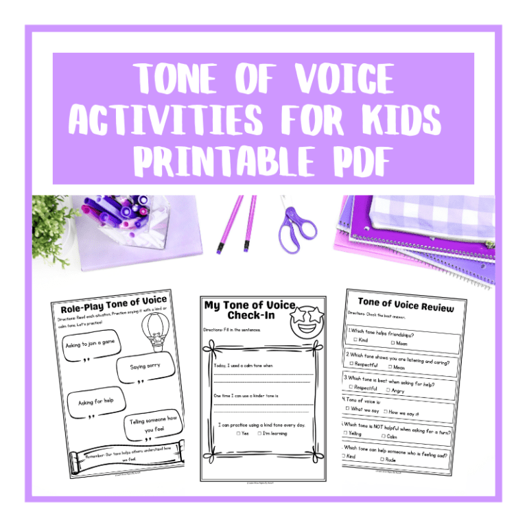 Tone Of Voice Activities For Kids Printable PDF | Learn Grow Aspire