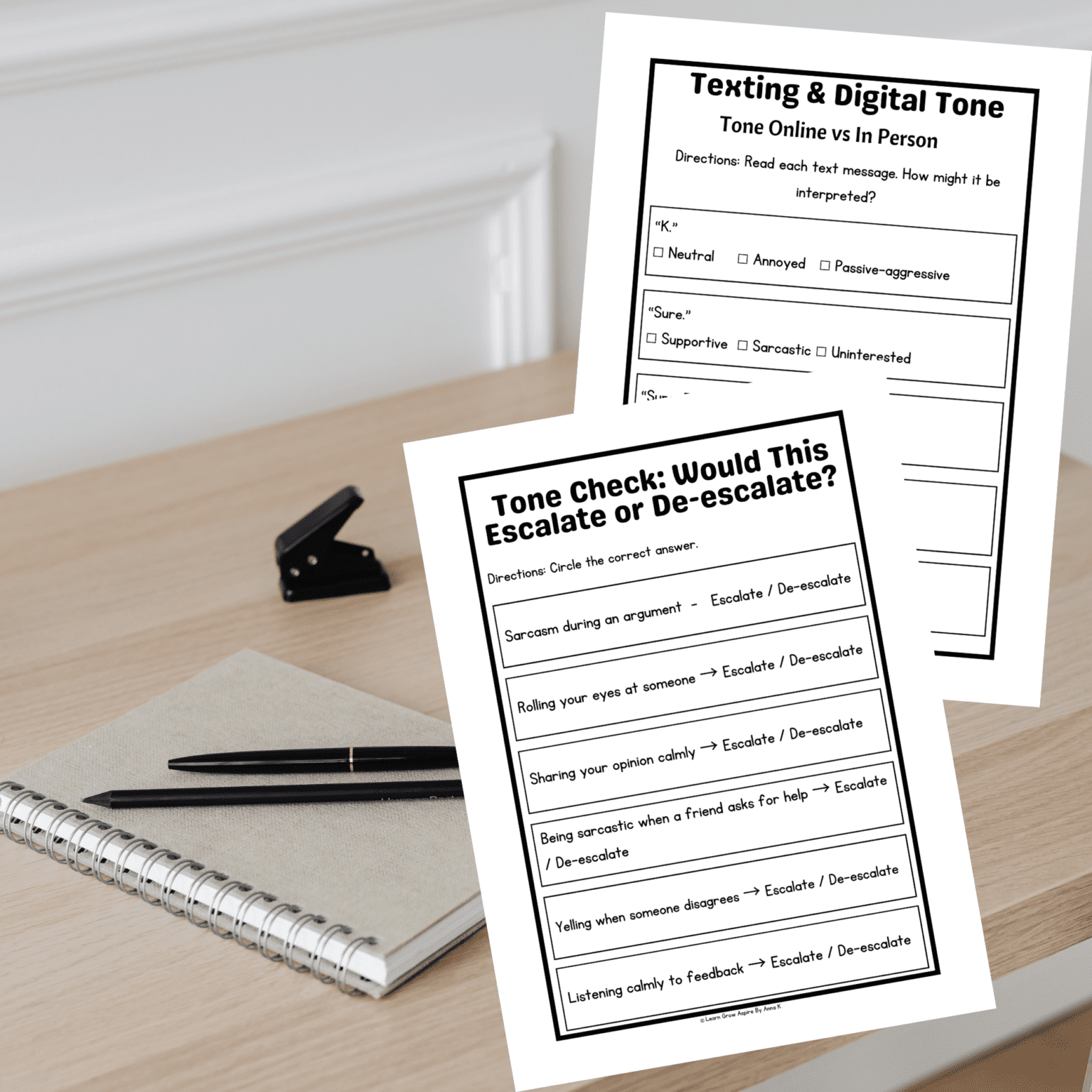 Tone Of Voice Activities For Teens (Printable PDF) | Learn Grow Aspire