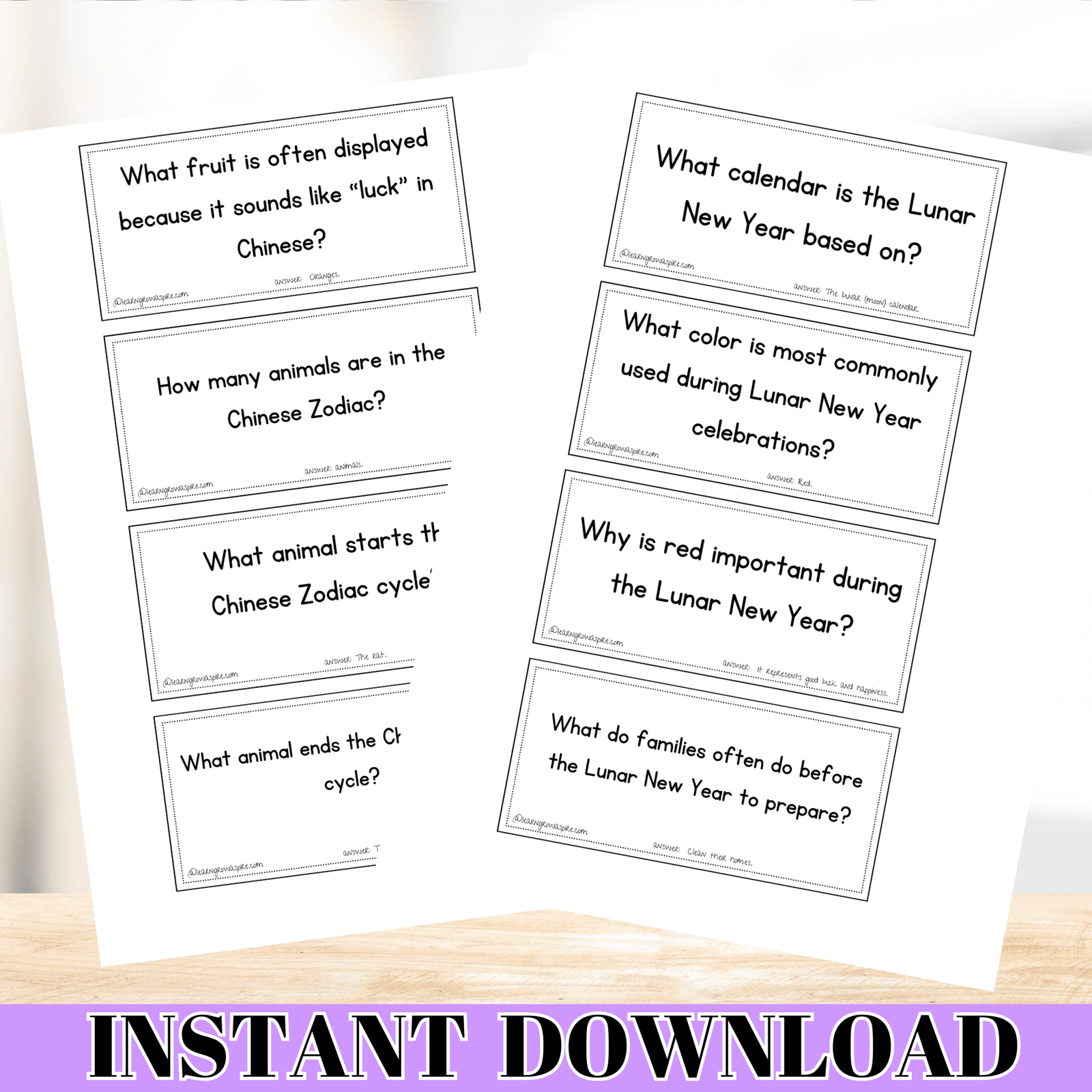 Lunar New Year Trivia For Kids With Answers | Learn Grow Aspire