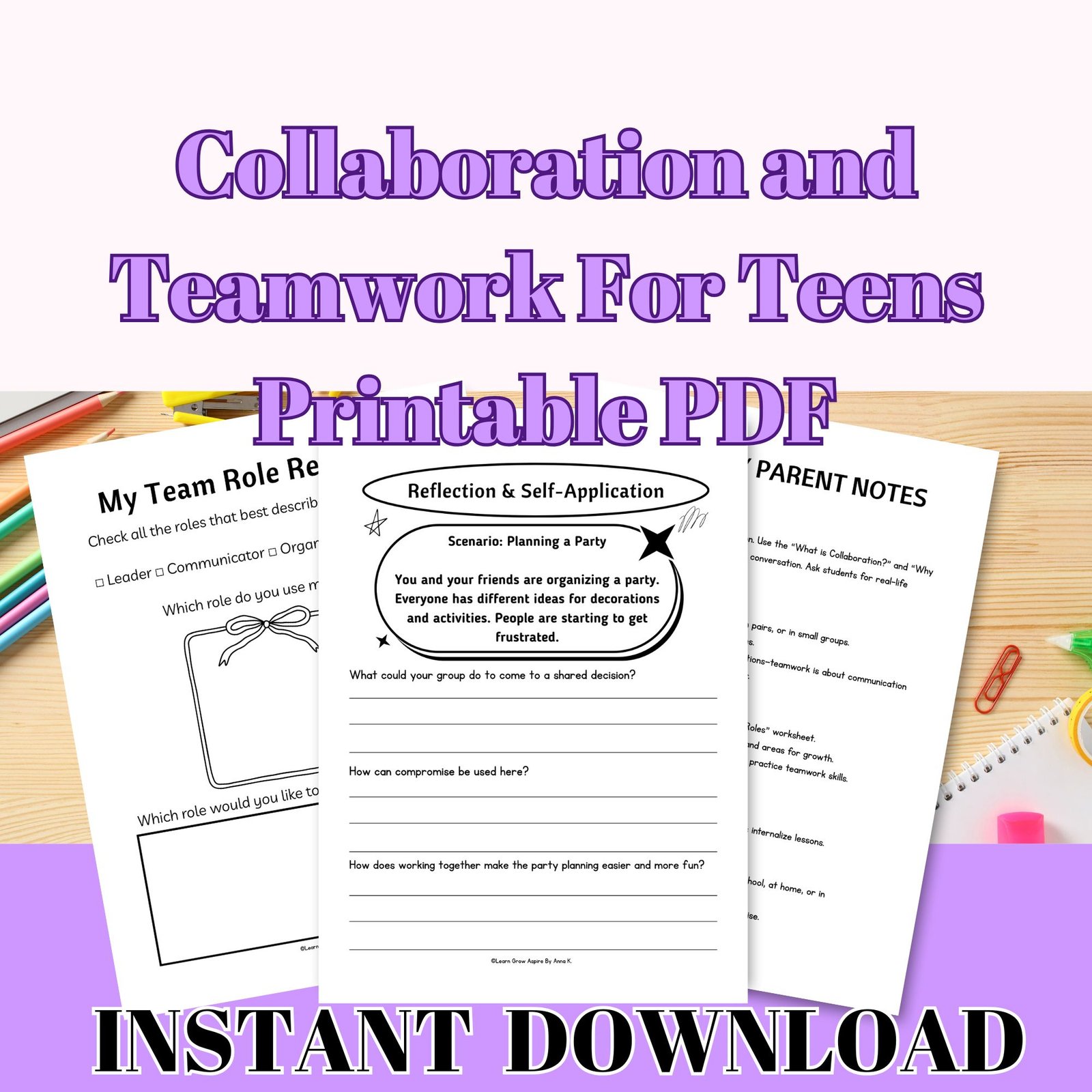 Collaboration And Teamwork Worksheets For Teens | Learn Grow Aspire