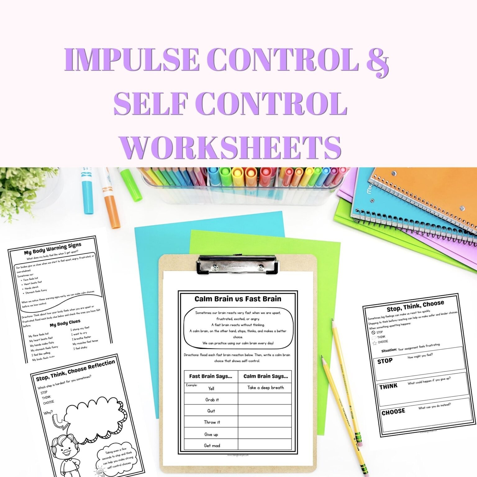Self Control Worksheets For Kids | Learn Grow Aspire
